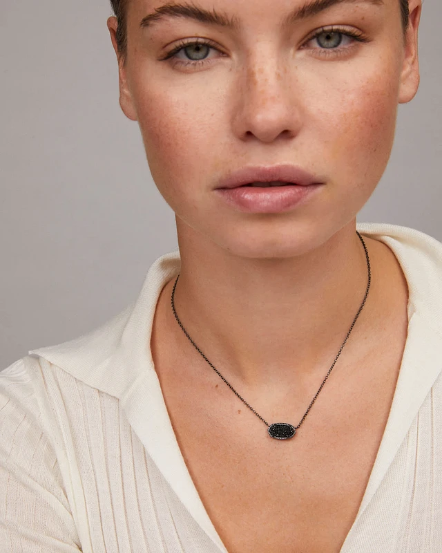 Elisa pendant necklace in black drusy store